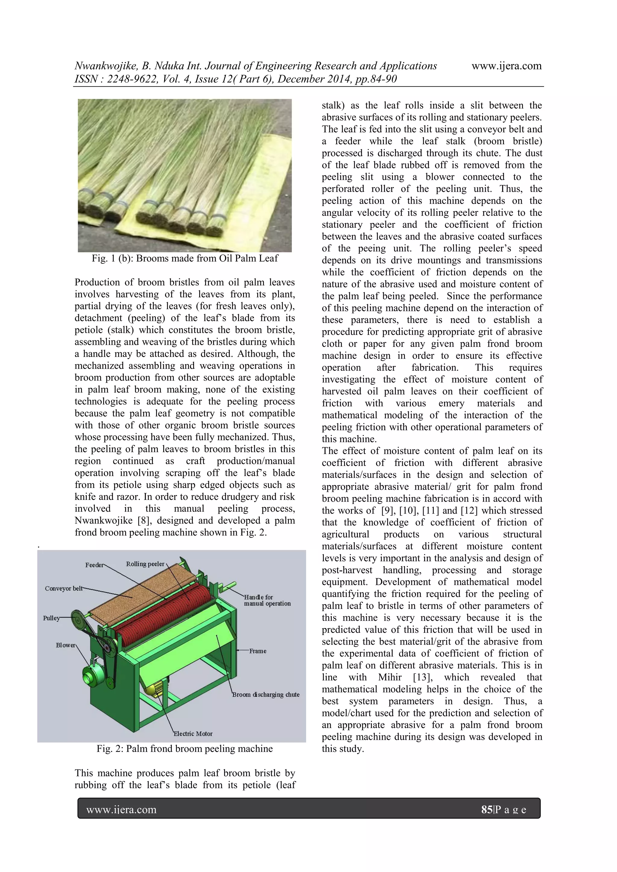Development of Abrasive Selection Model/Chart for Palm Frond Broom ...