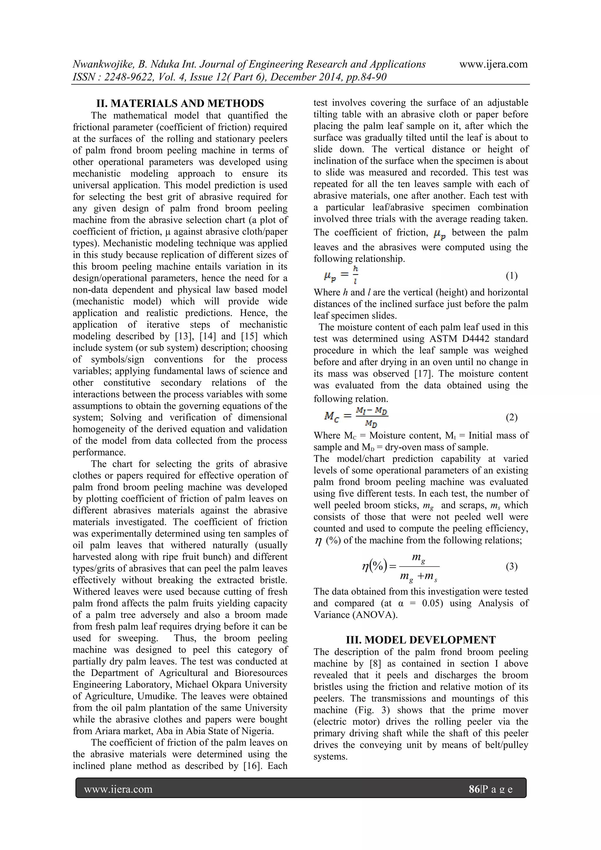 Development of Abrasive Selection Model/Chart for Palm Frond Broom Peeling Machine Design | PDF