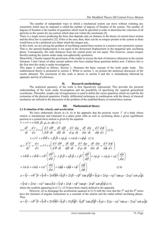 The Modified Theory of Central-Force Motion | PDF