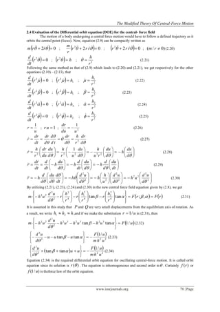 The Modified Theory of Central-Force Motion | PDF