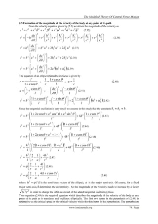 The Modified Theory of Central-Force Motion | PDF