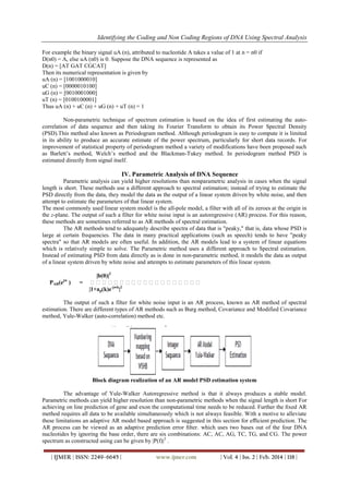 Identifying the Coding and Non Coding Regions of DNA Using Spectral Analysis | PDF