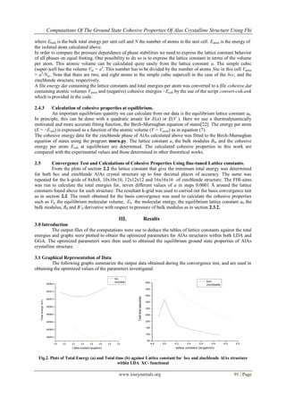 Computations of the Ground State Cohesive Properties Of Alas Crystalline Structure Using Fhi ...