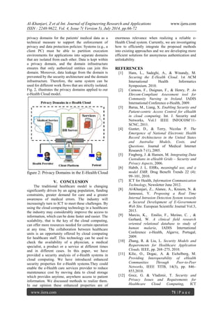 A Proposed Security Architecture for Establishing Privacy Domains in Systems of E-Health Cloud | PDF