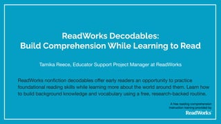 readworks decodables build comprehension | PPT