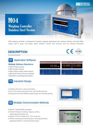 M04 Weighing Controller Stainless Steel Version Catalog.pdf | Computing | Technology & Computing