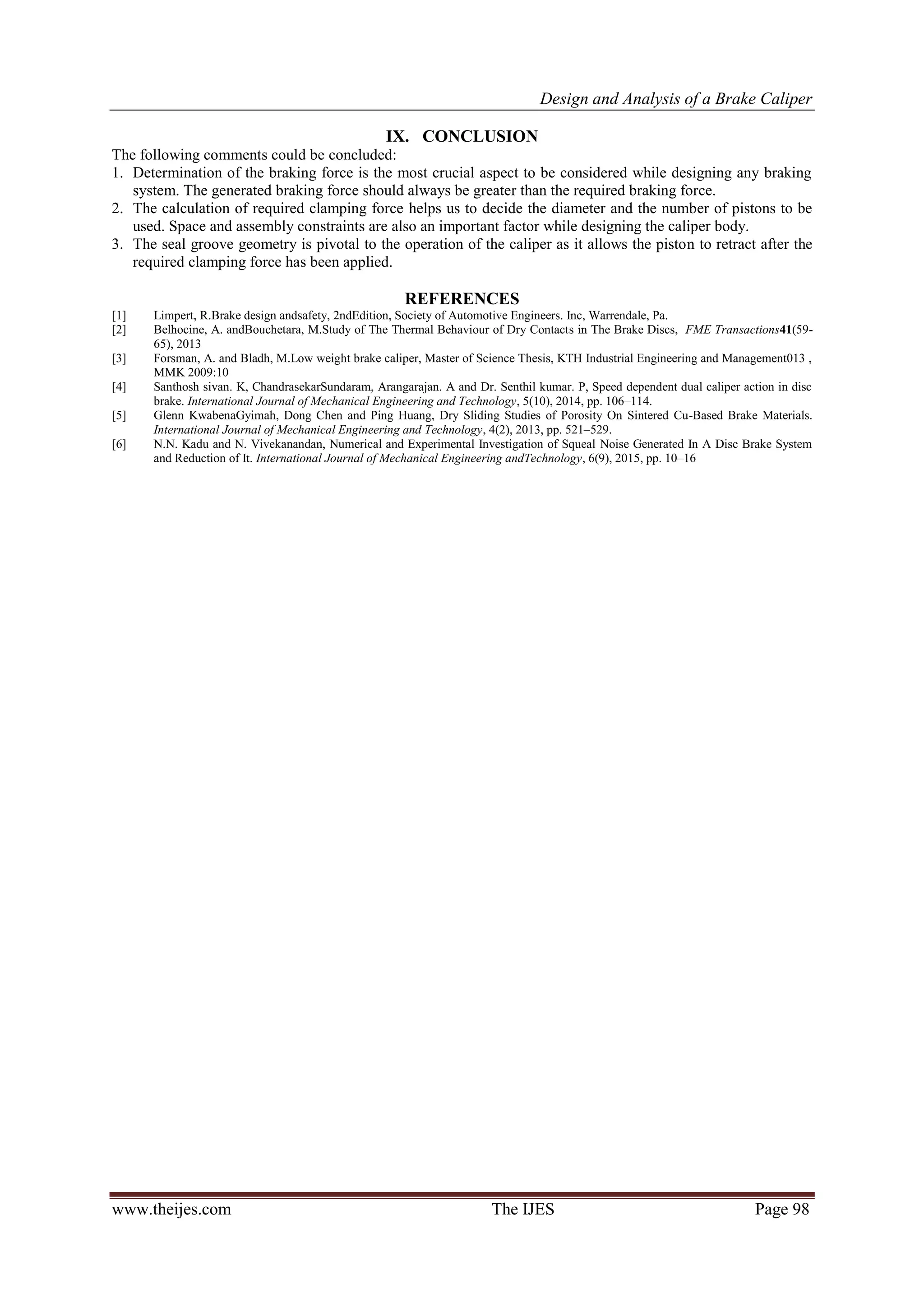 Design and Analysis of a Brake Caliper | PDF
