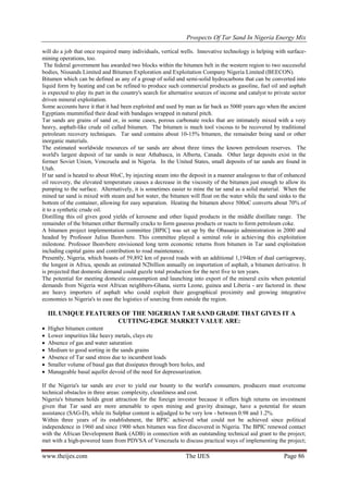 Prospects of Tar Sand in Nigeria Energy Mix | PDF