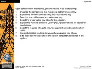Module Five - Cable Tray - NCCER Substation Slides | PPTX