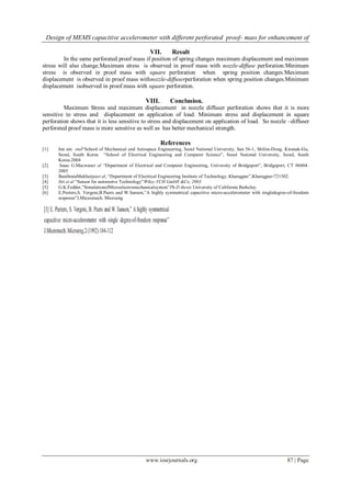 Design of MEMS capacitive accelerometer with different perforated proof ...