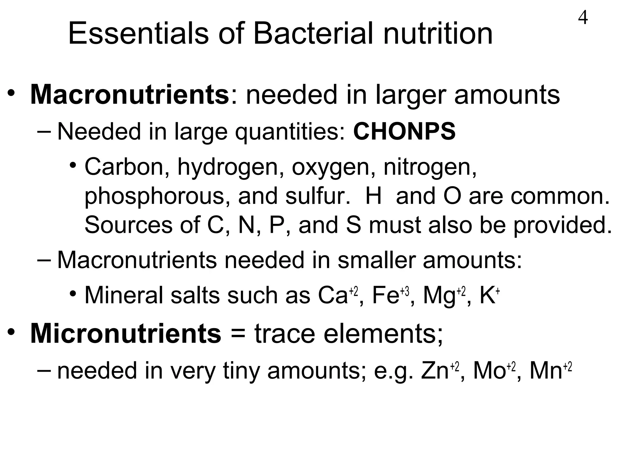 Bacterial Growth and Nutrition | PPT | Chemistry | Science