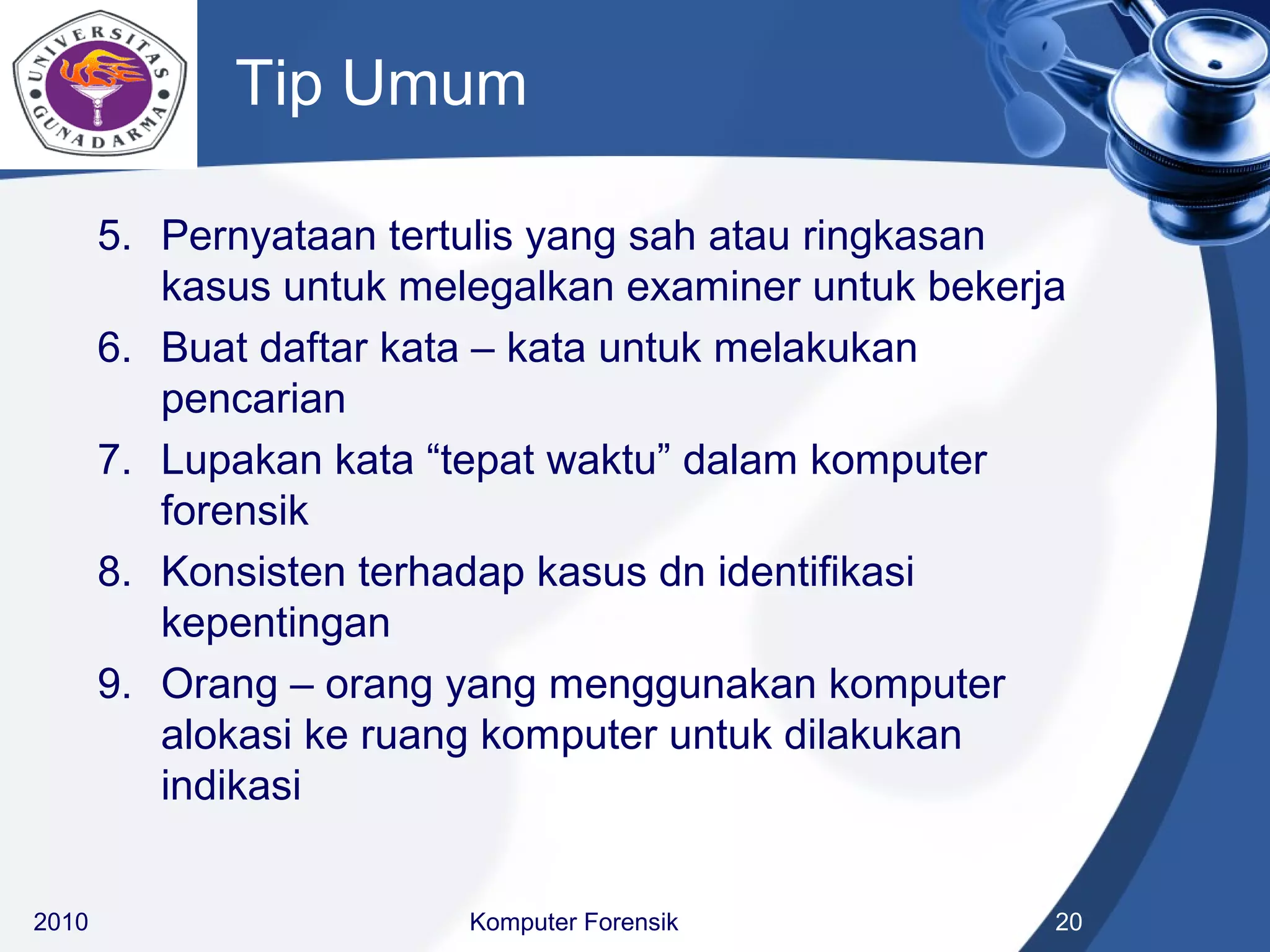 M05 metode komputer forensik | PPT