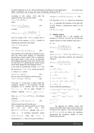 Design of Digital Autopilot for Lateral Motion Control of an Aircraft Based on l1-Optimization ...