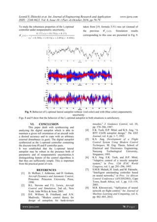 Design of Digital Autopilot for Lateral Motion Control of an Aircraft Based on l1-Optimization ...