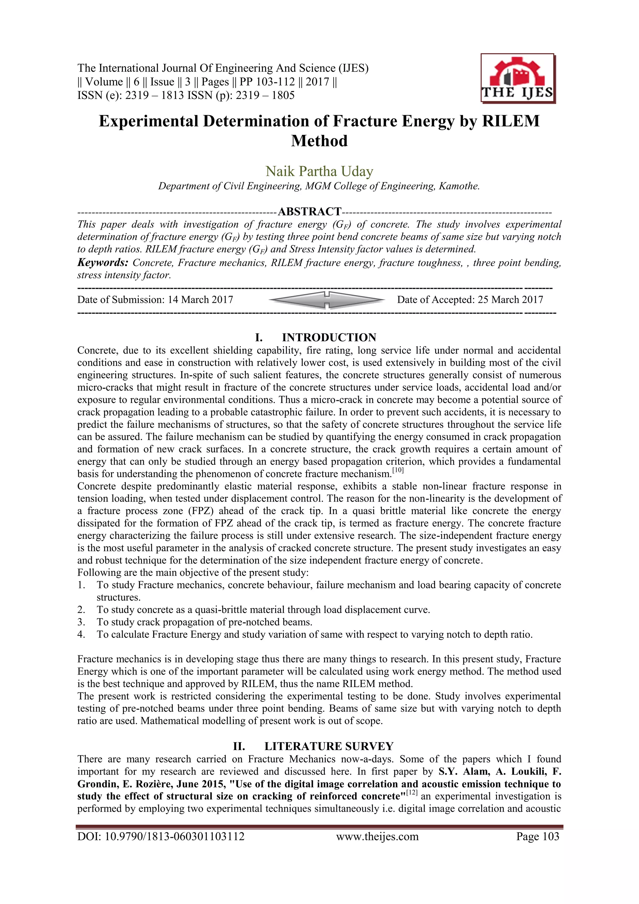 Experimental Determination of Fracture Energy by RILEM Method | PDF
