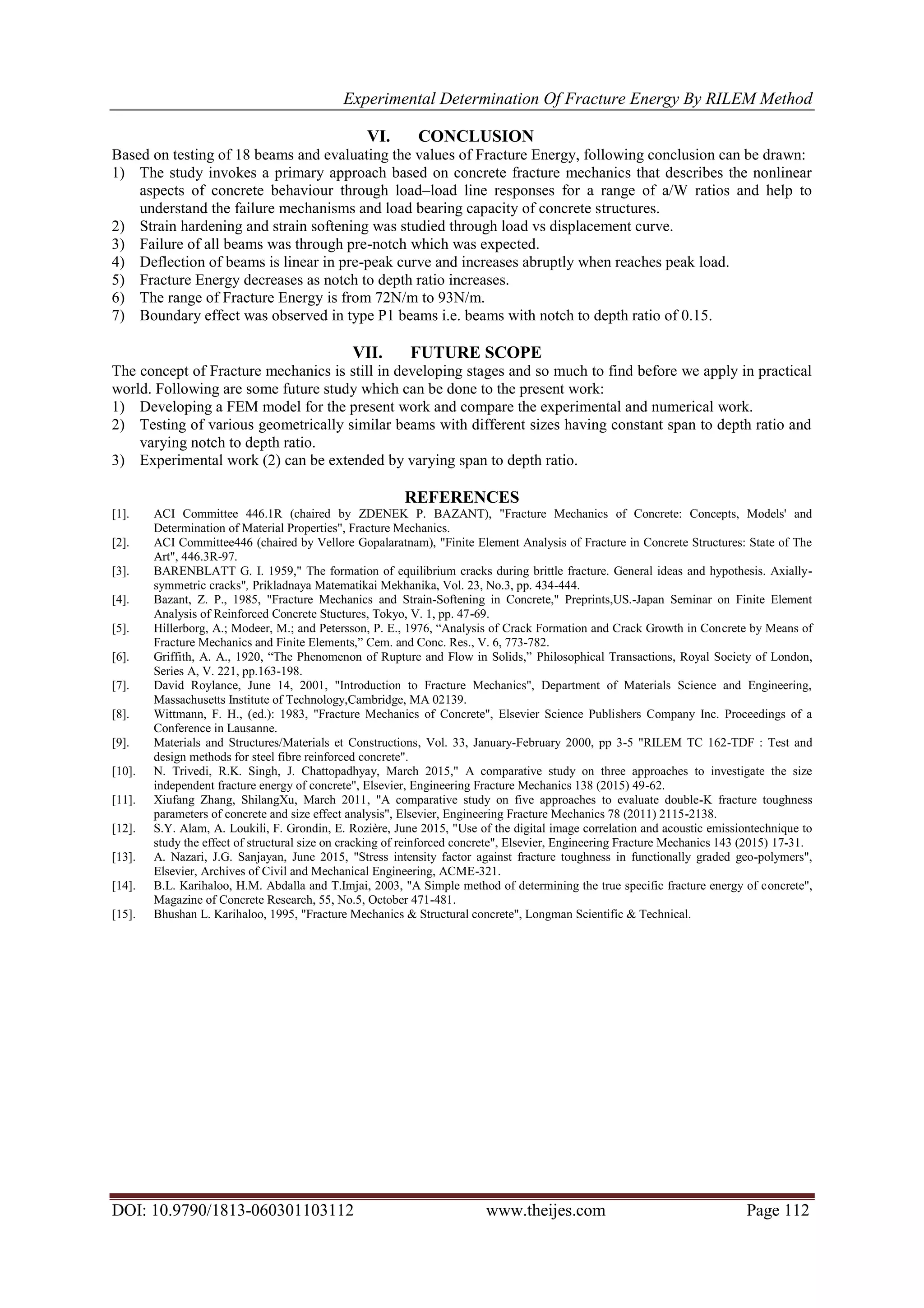 Experimental Determination of Fracture Energy by RILEM Method | PDF