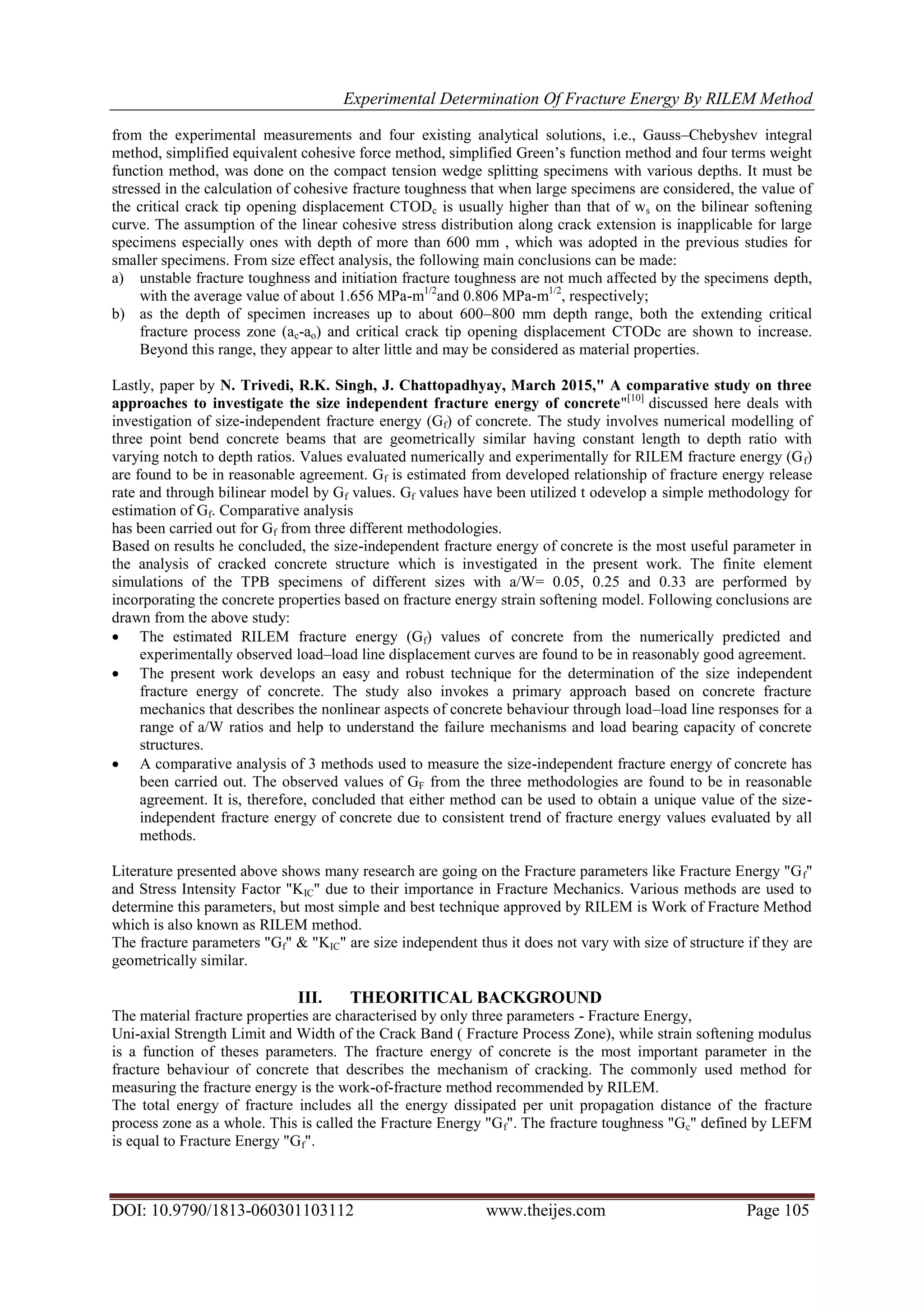 Experimental Determination of Fracture Energy by RILEM Method | PDF