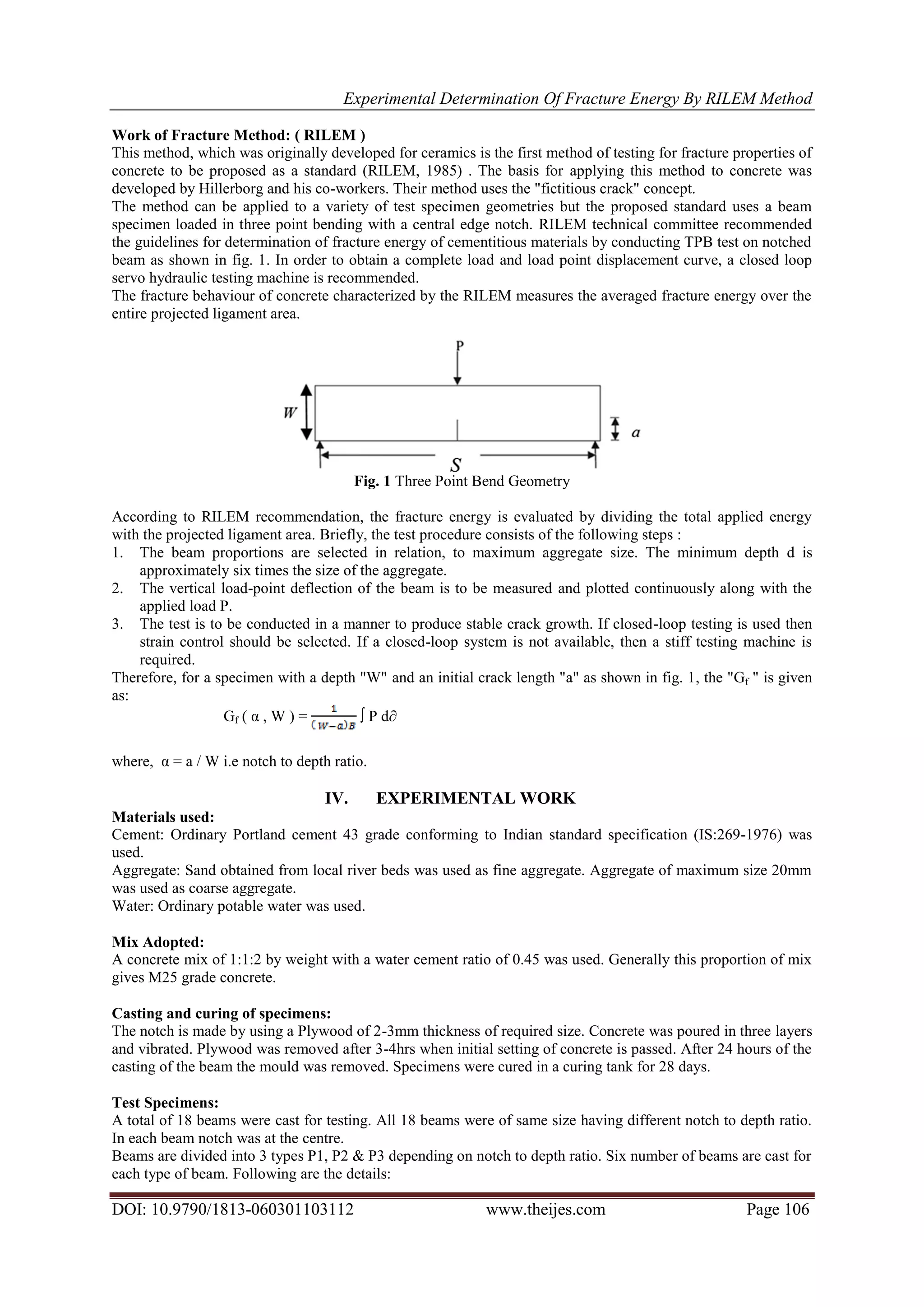Experimental Determination of Fracture Energy by RILEM Method | PDF