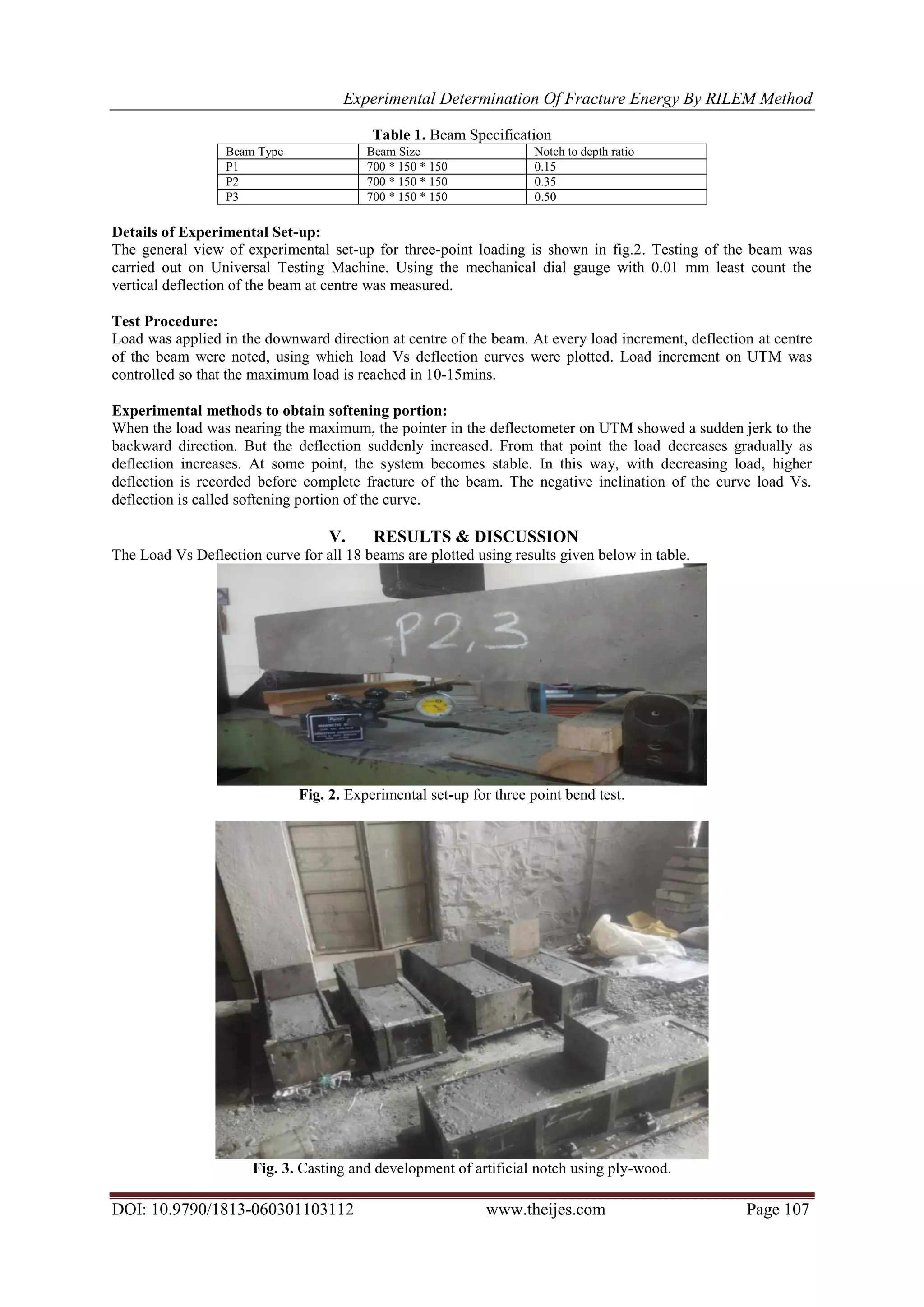 Experimental Determination of Fracture Energy by RILEM Method | PDF