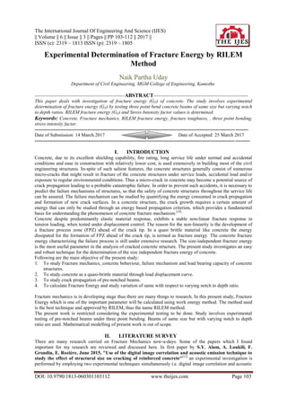 Experimental Determination of Fracture Energy by RILEM Method | PDF