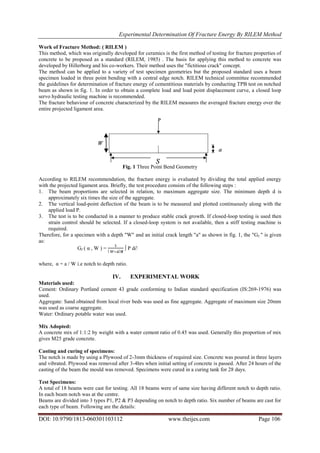 Experimental Determination of Fracture Energy by RILEM Method | PDF