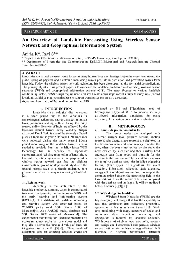An Overview of Landslide Forecasting Using Wireless Sensor Network and Geographical Information ...