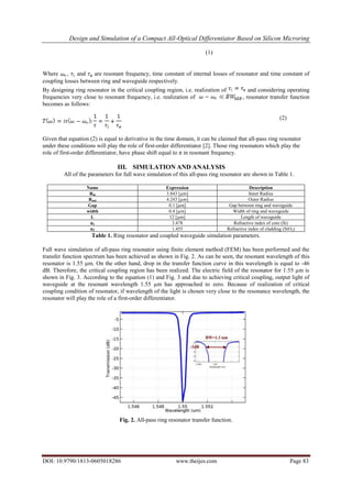 Design and Simulation of a Compact All-Optical Differentiator Based on ...