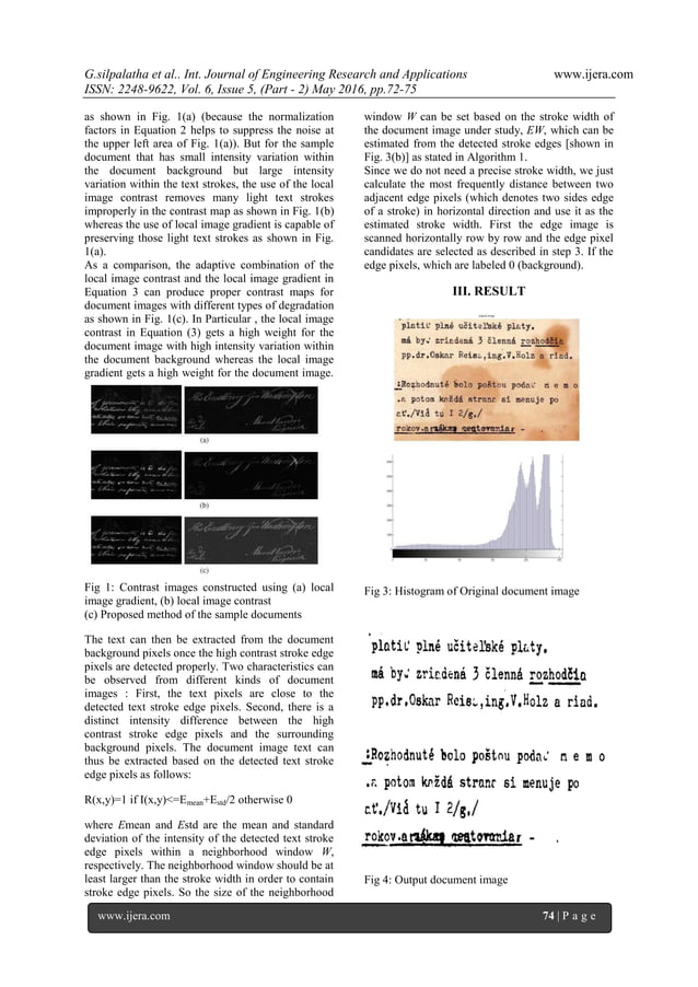Binarization of Document Image | PDF