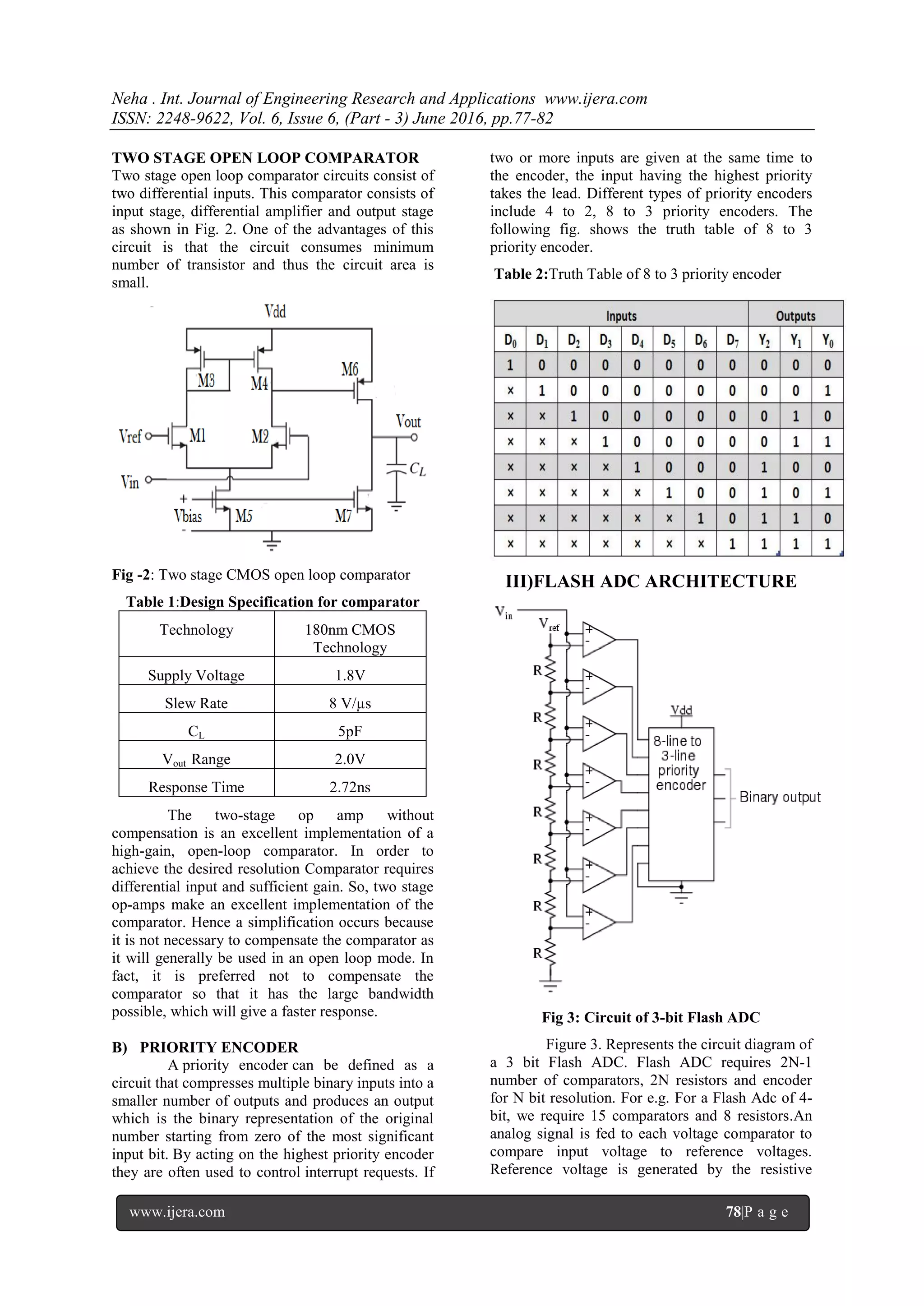Design and Implementation of Low Power 3-Bit Flash ADC Using 180nm CMOS Technology | PDF