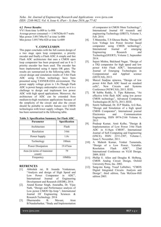 Design and Implementation of Low Power 3-Bit Flash ADC Using 180nm CMOS Technology | PDF