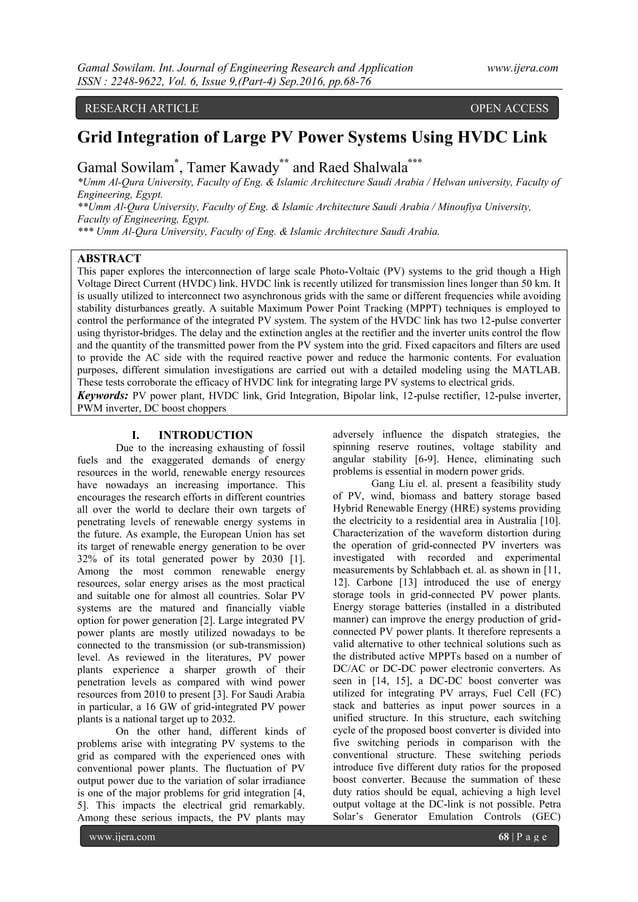 Grid Integration of Large PV Power Systems Using HVDC Link | PDF