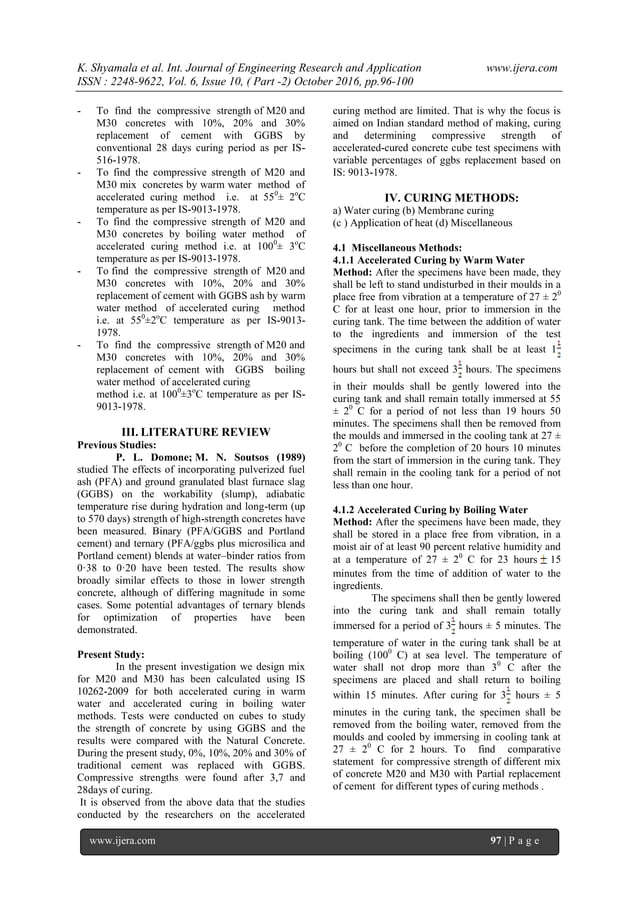 Comparison of Strength for Concrete with GGBS and Cement Using ...