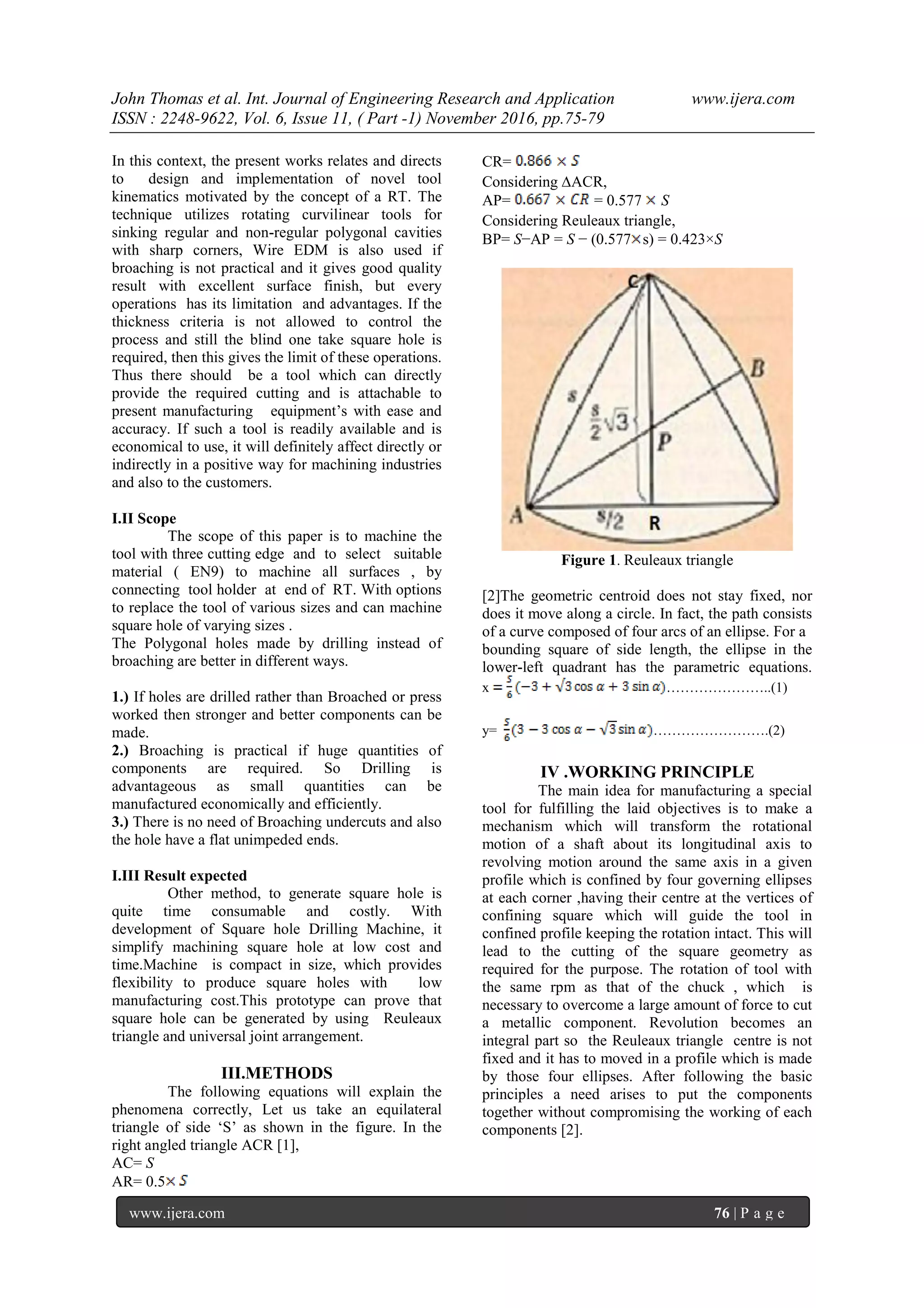 Design and Fabrication of Square Hole Drilling Machine | PDF