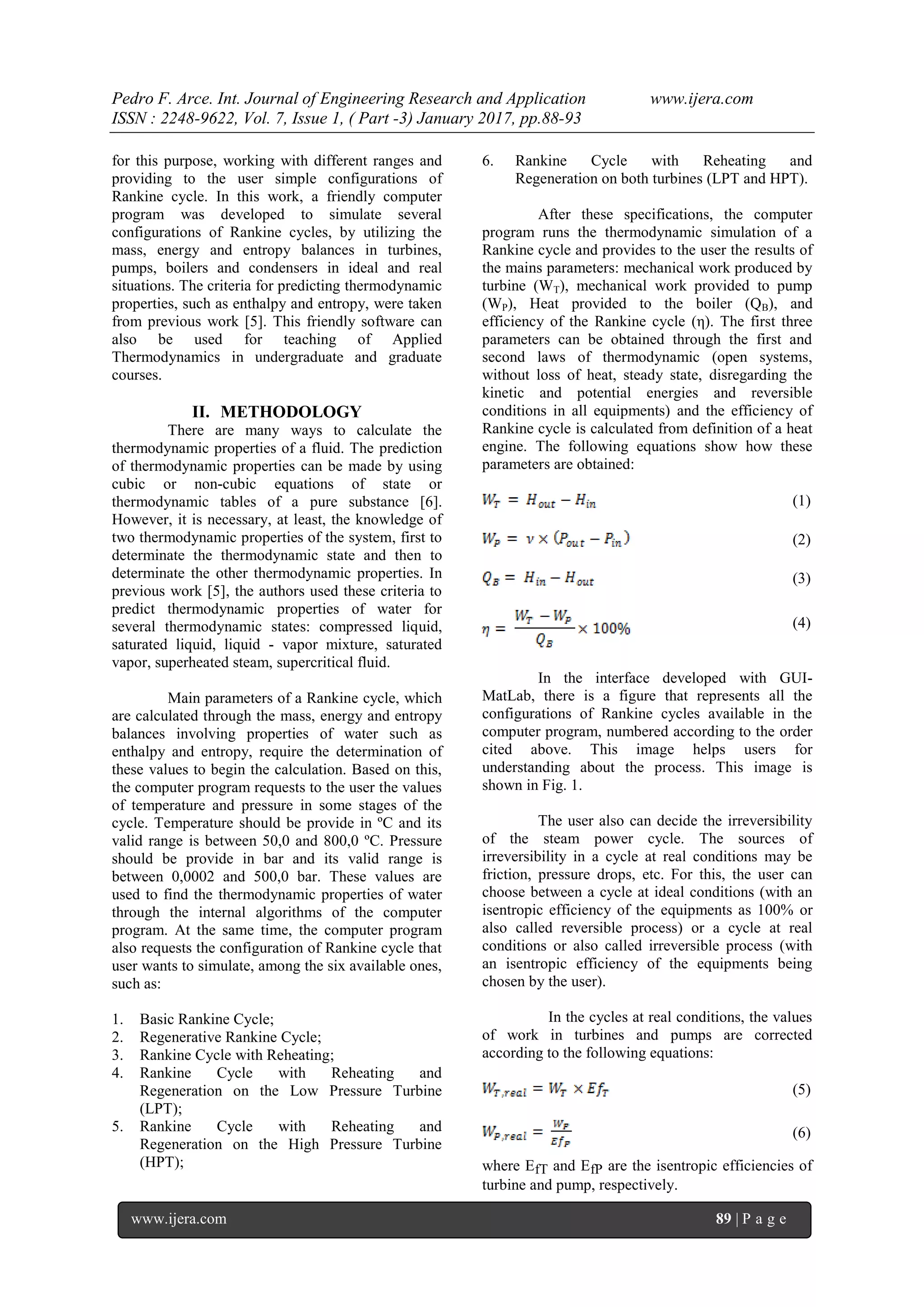 Thermodynamic Simulation of Steam Power Cycles using GUIMatLab Interfaces | PDF