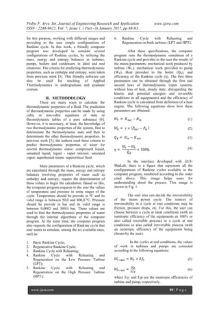 Thermodynamic Simulation of Steam Power Cycles using GUIMatLab Interfaces | PDF