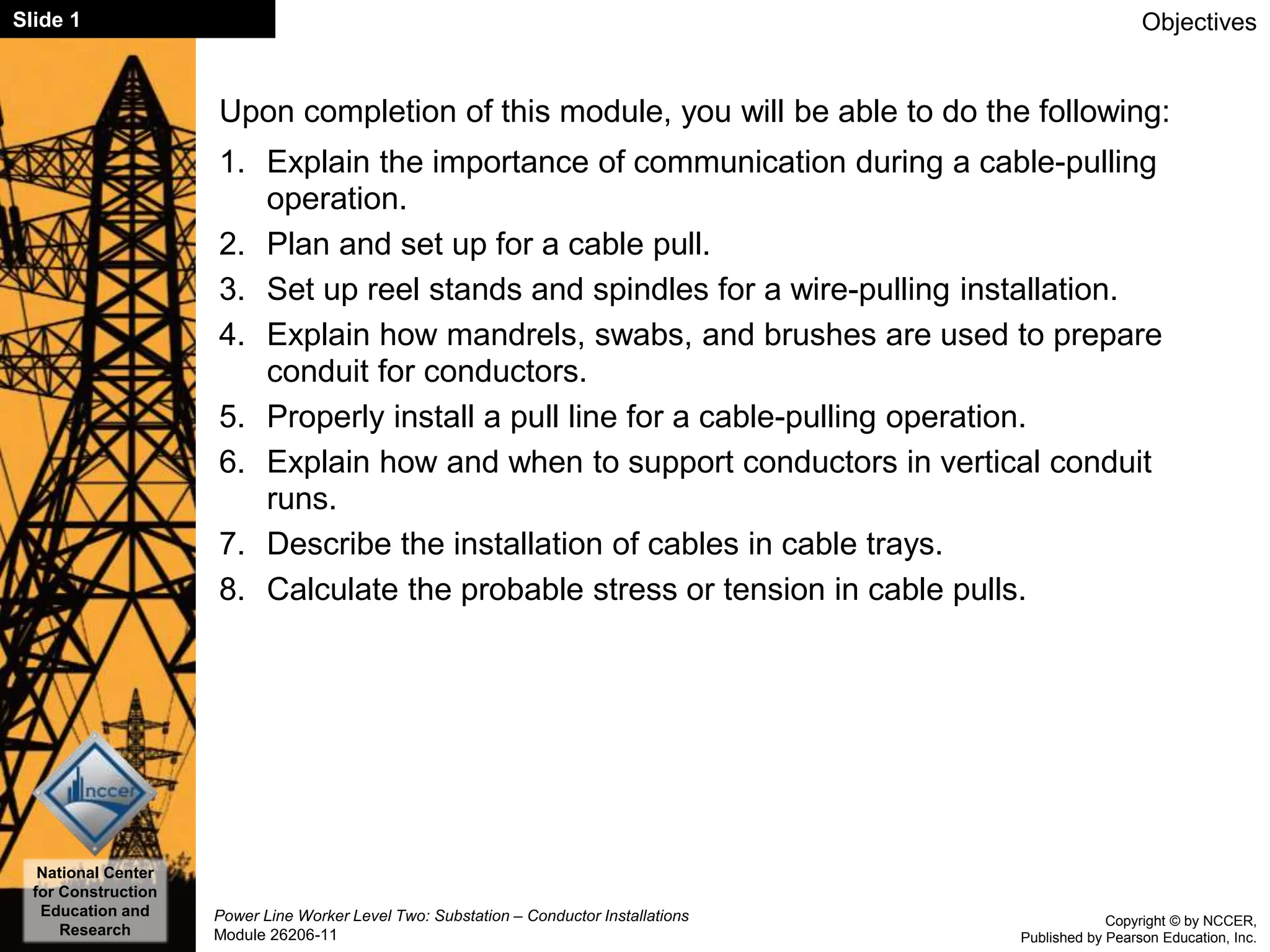 Module Seven - Conductor Installations - NCCER Substation Slides | PPTX