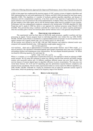 A Decisive Filtering Selection Approach For Improved Performance Active Noise Cancellation ...