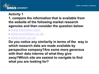 E-marketing research binus slide | PPT