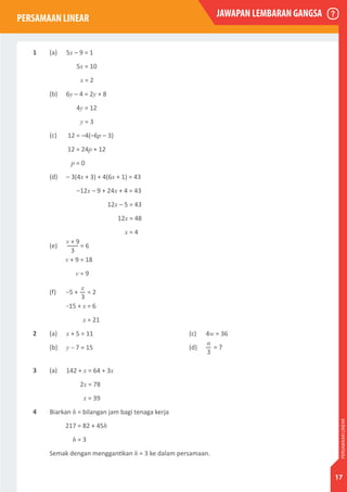 M07 persamaan linear_pentaksiran | PDF