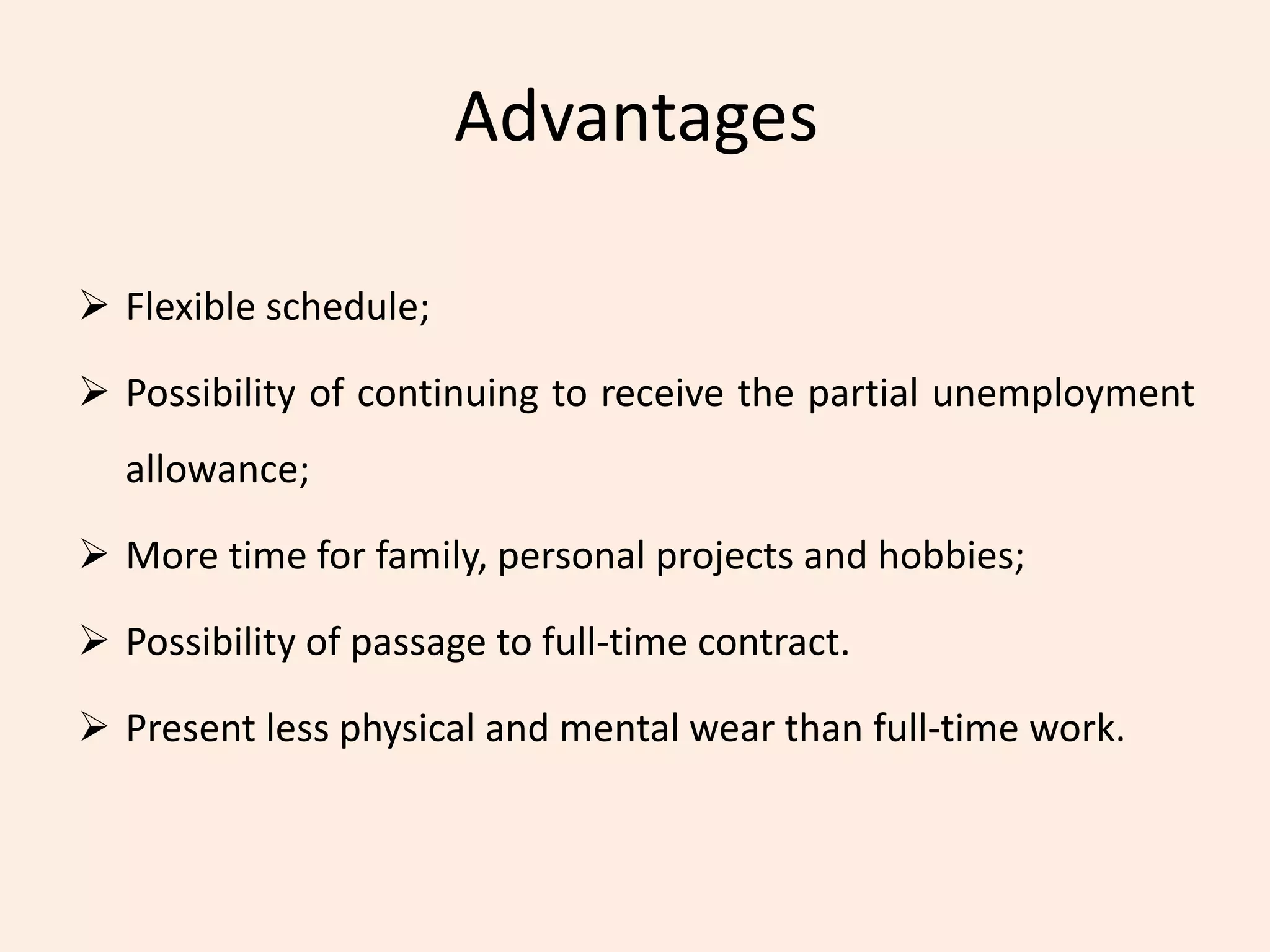 Advantages and Disadvantages of Part-Time | PPTX