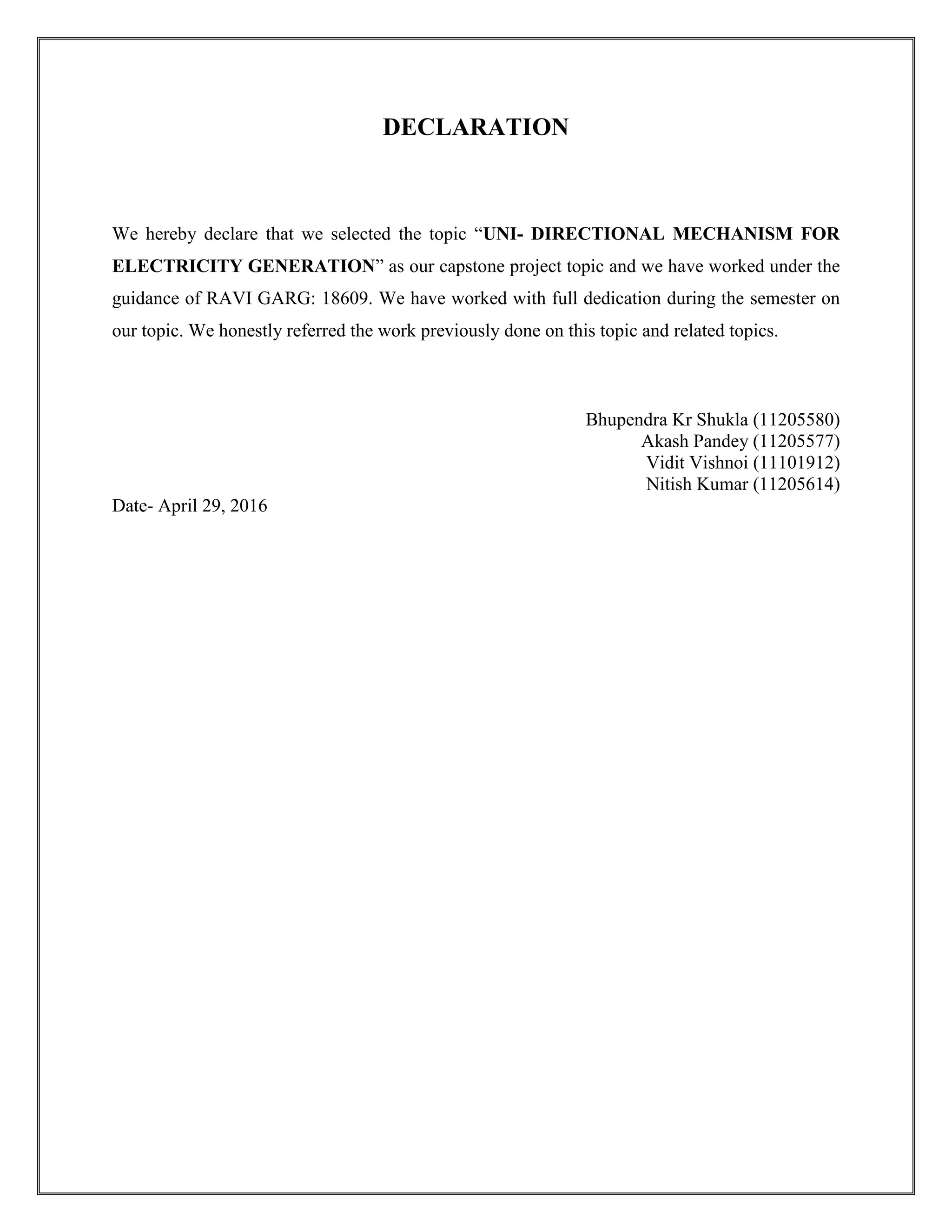 Uni Directional Drive Mechanism | PDF