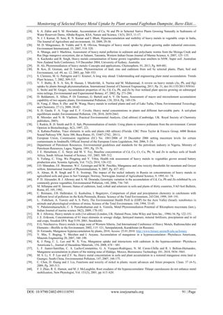 Monitoring of Selected Heavy Metals Uptake by Plant around Fagbohun ...