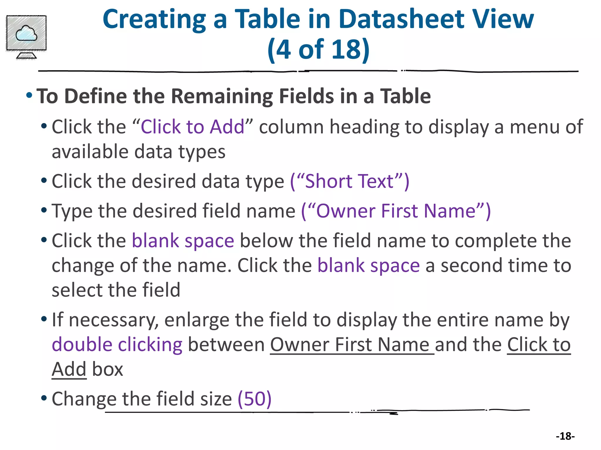 M0dule 1 Ms Access Databases And Database Objectspdf Databases Computer Software And