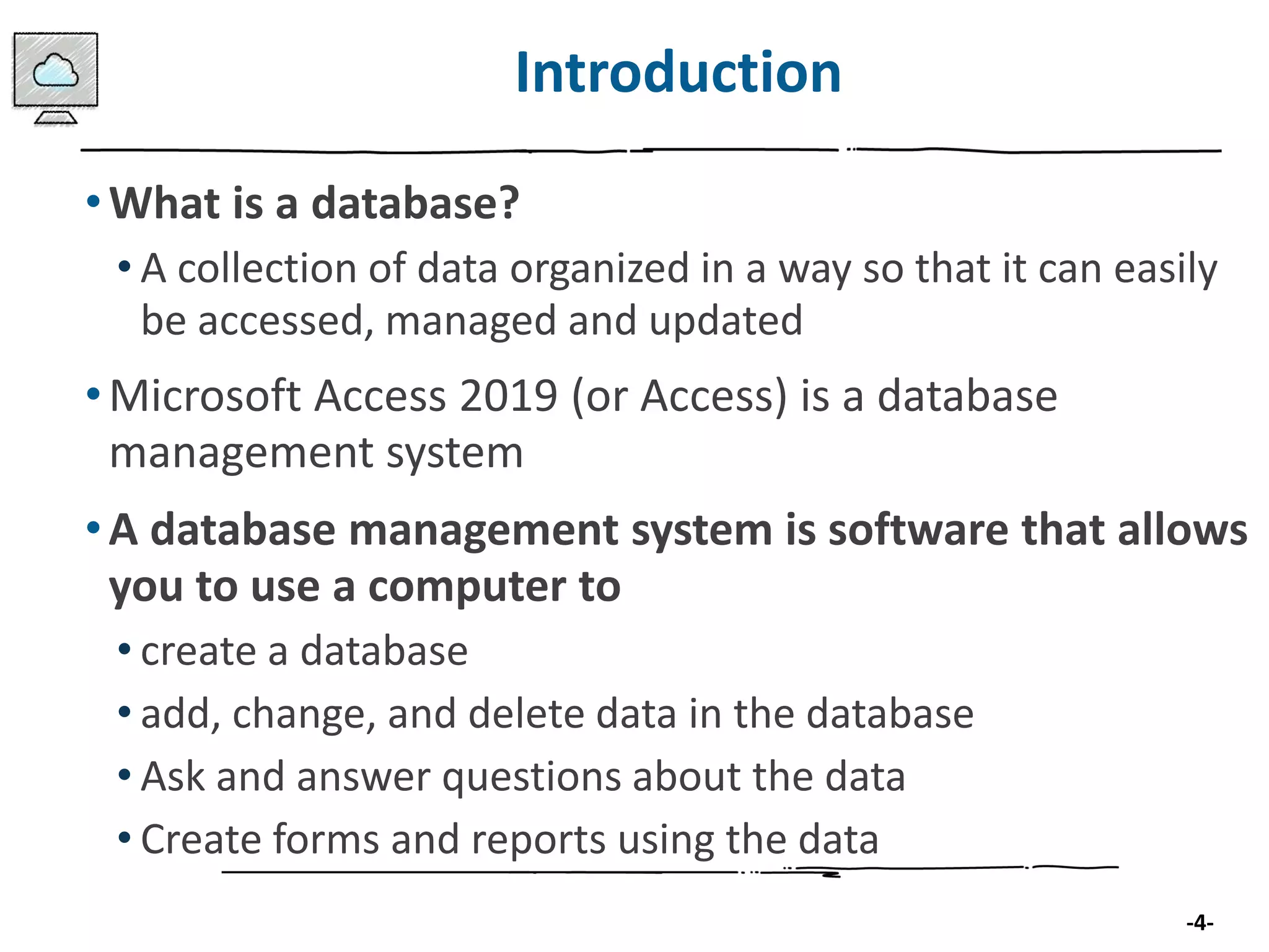 M0dule 1 Ms Access Databases And Database Objectspdf Databases Computer Software And