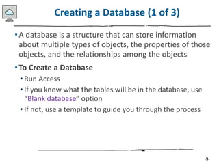 M0DULE 1-MS ACCESS Databases and Database Objects.pdf | Databases | Computer Software and ...