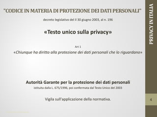 La Privacy in Internet: legislazioni e Social Network | PDF