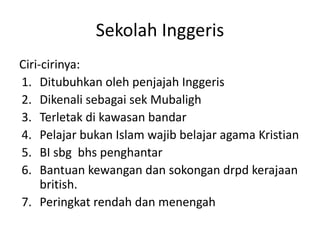 Perkembangan pendidikan sebelum merdeka | PPTX