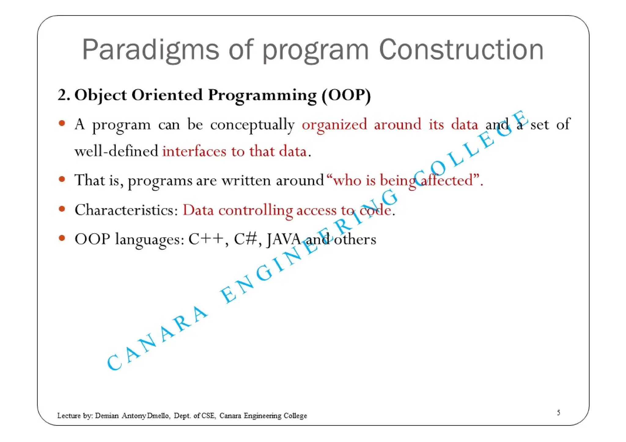 Object Oriented Programming With Java Ppt
