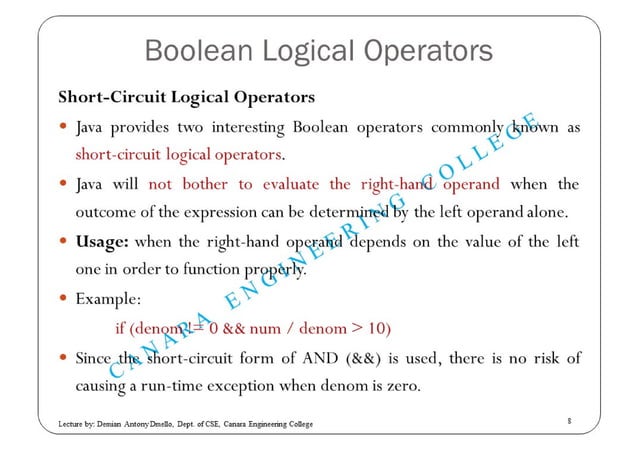 Operators in JAVA | PPT