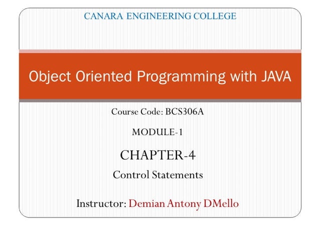 Control Statements in JAVA | PDF